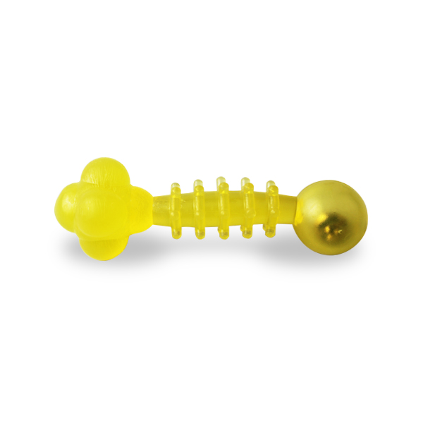 Healthy Dog Chewing Toy With Transparent Horizontal Bar Bell Shaped